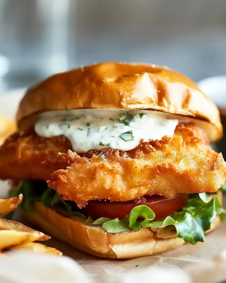 Crispy Fried Cod Fish Sandwich