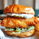 Crispy Fried Cod Fish Sandwich